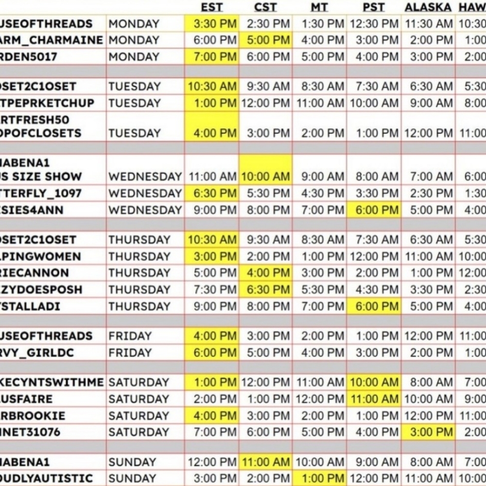 Colorful Weekly Schedule Chart - Gem